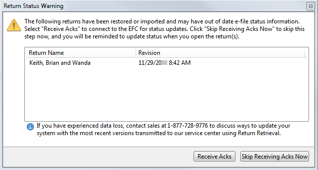 Restoring Returns with E-files and Bank Products